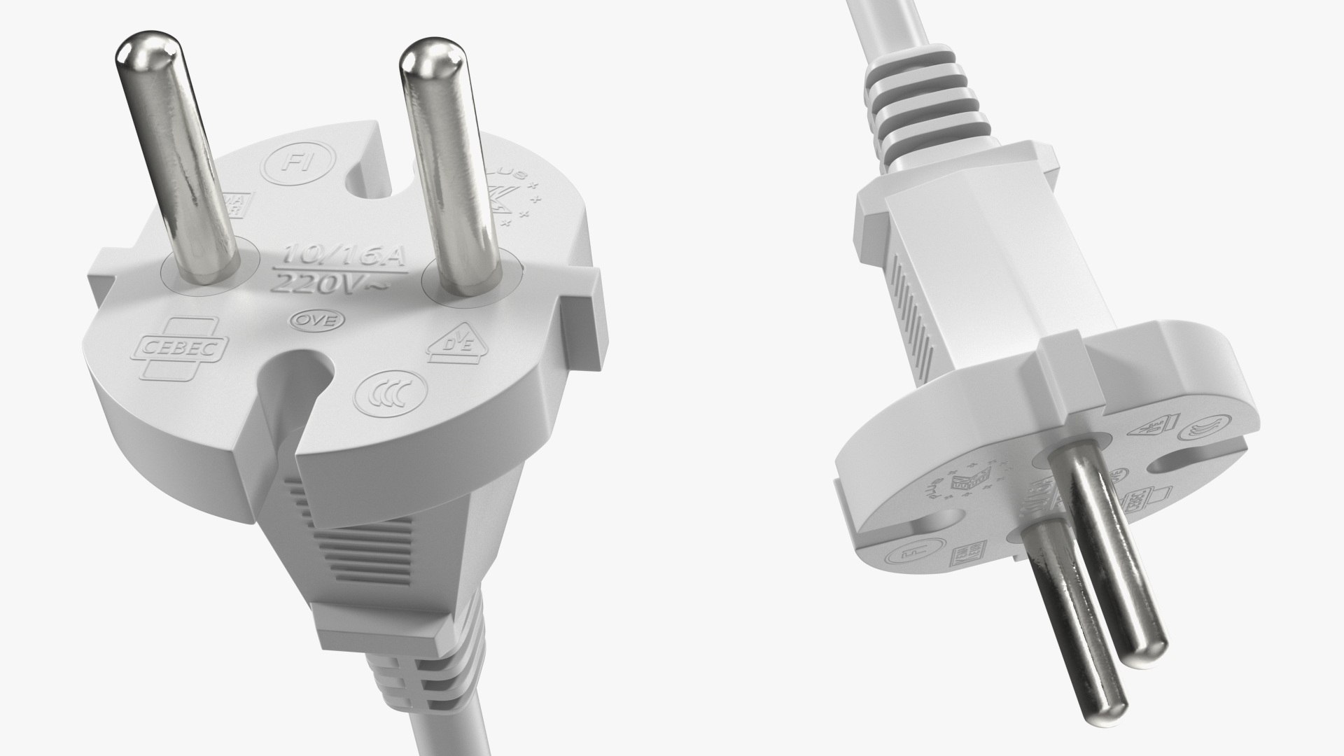 Europe Electric Plug Type E White 3D Model - TurboSquid 2042320