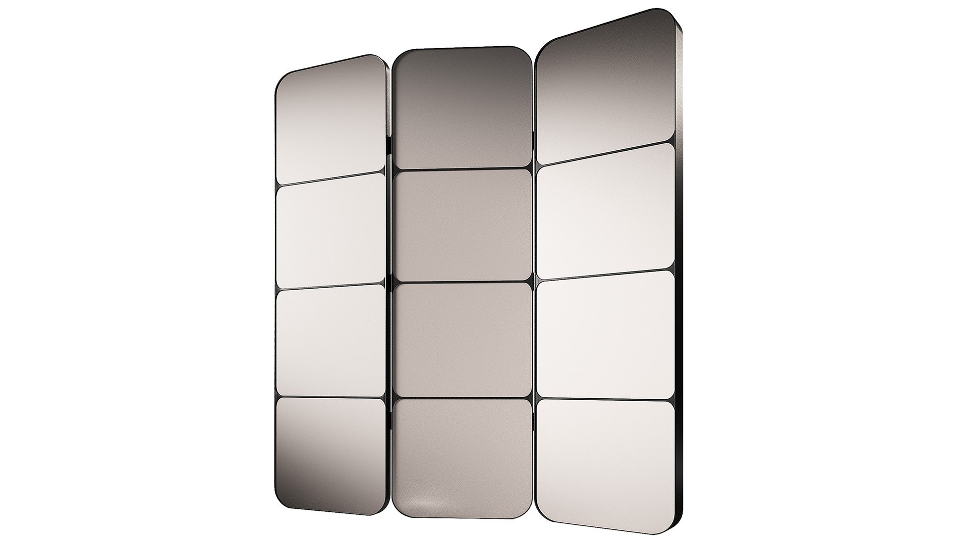 3D Room Dividers - Interios Partitions Minimalist White Folding Rounded ...