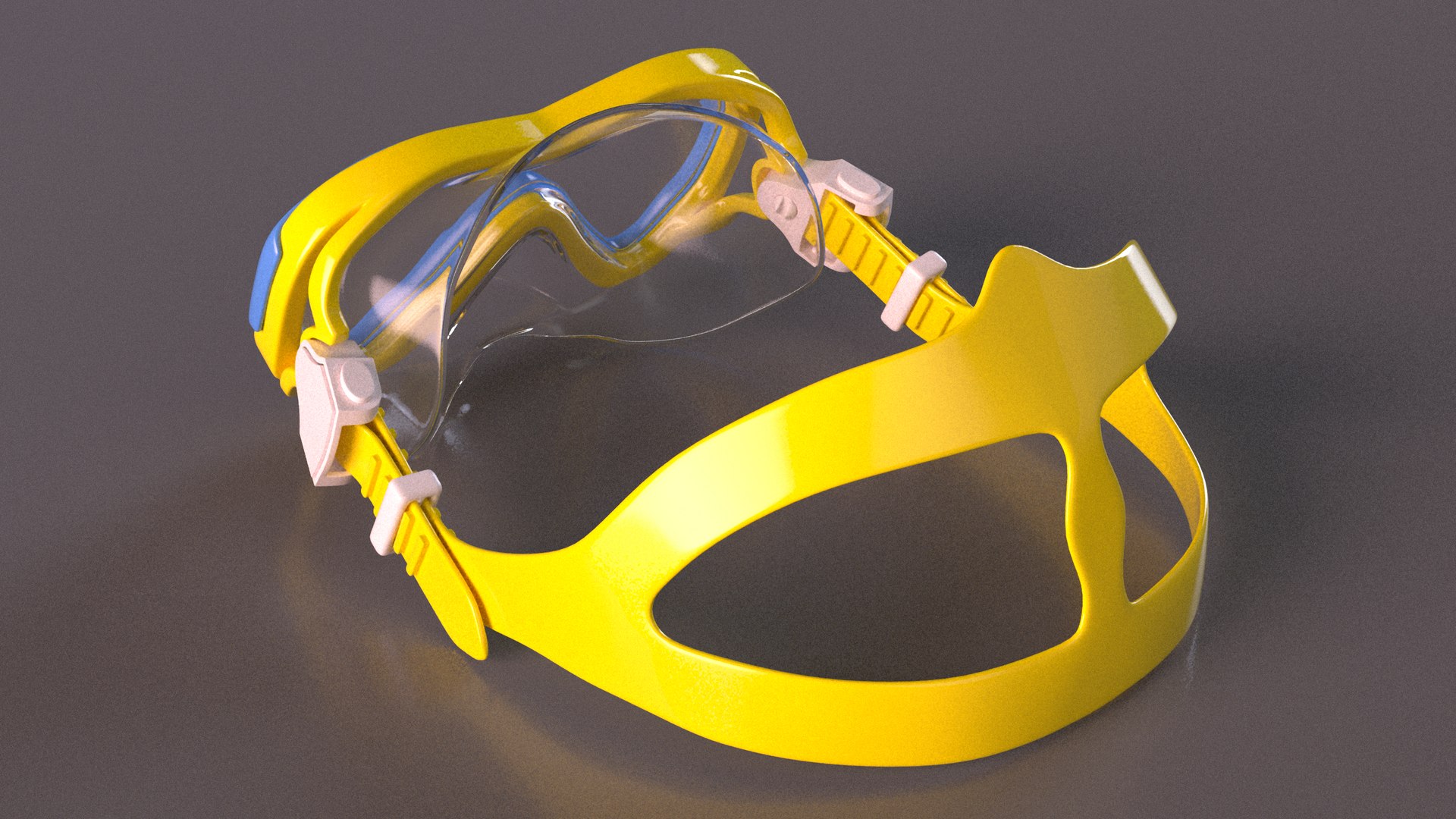 Child Swim Goggles Yellow 3D - TurboSquid 2141011