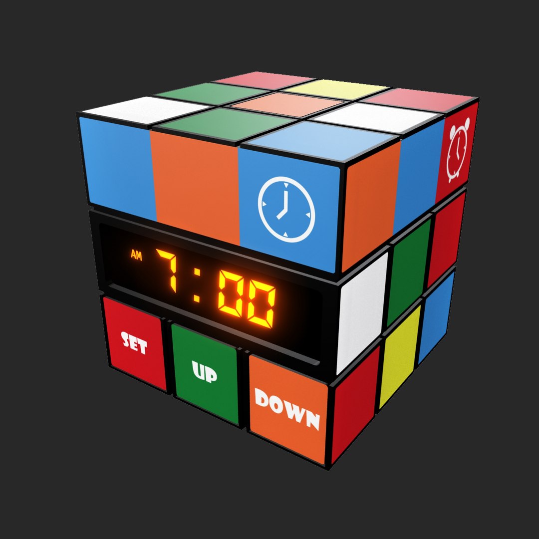 3d Model Cube Clock