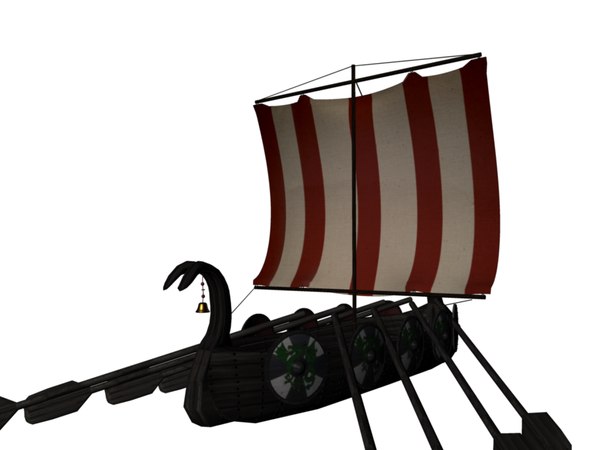 3d viking ship drakkar historical