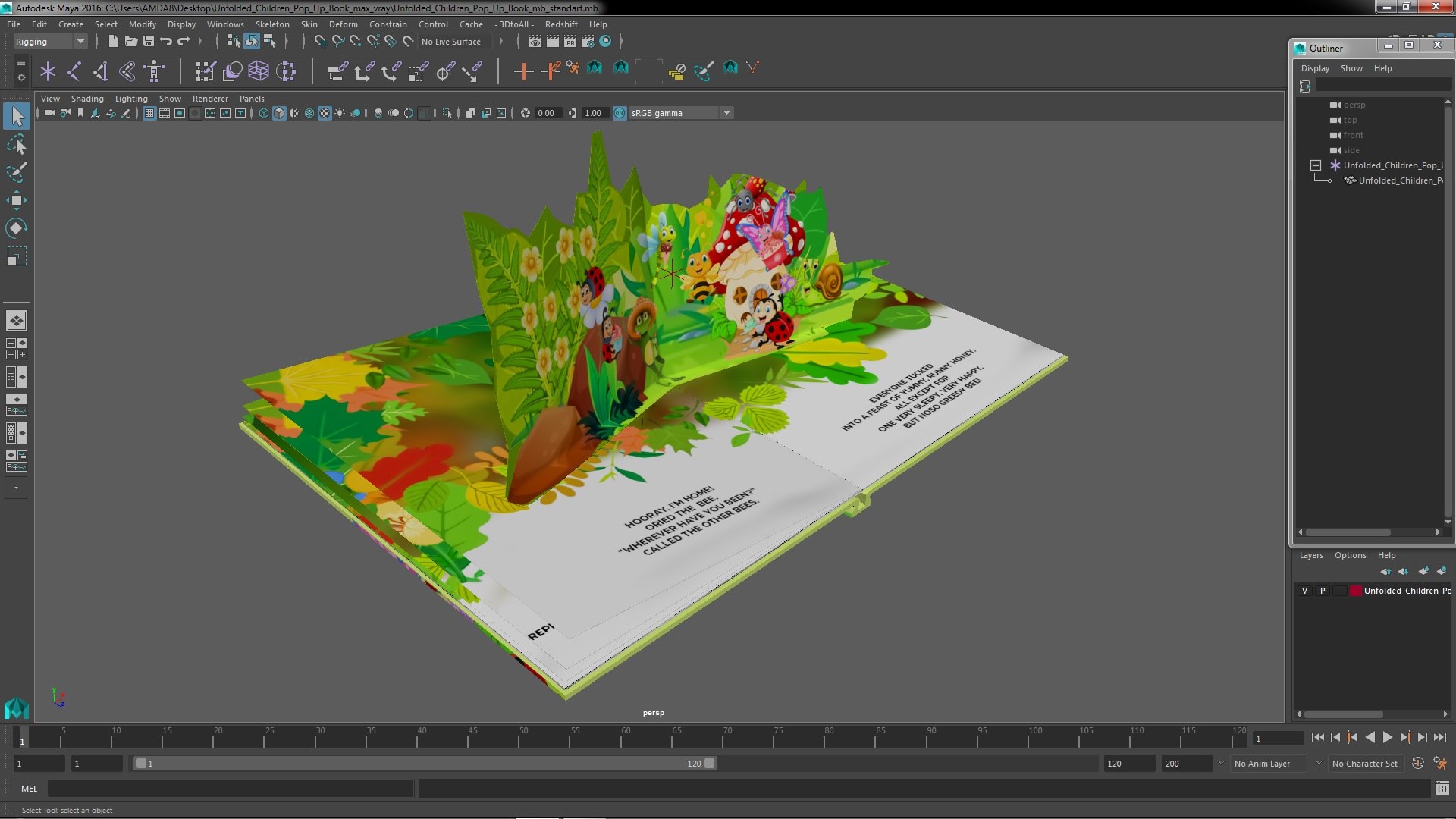 3D Unfolded Children Pop Up Book model - TurboSquid 2120458