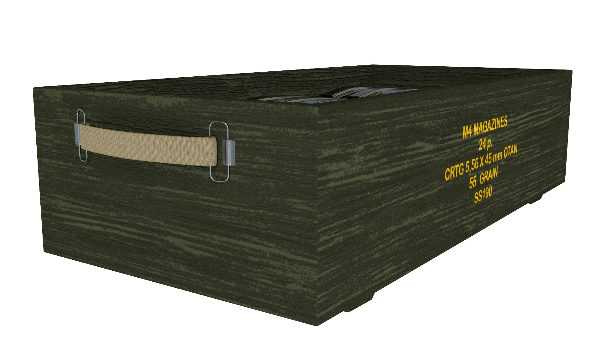 3D Model M4 Magazines Transport Wood Box - TurboSquid 2000527