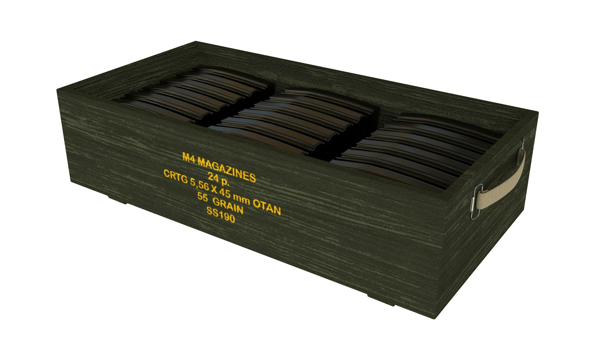 3D Model M4 Magazines Transport Wood Box - TurboSquid 2000527