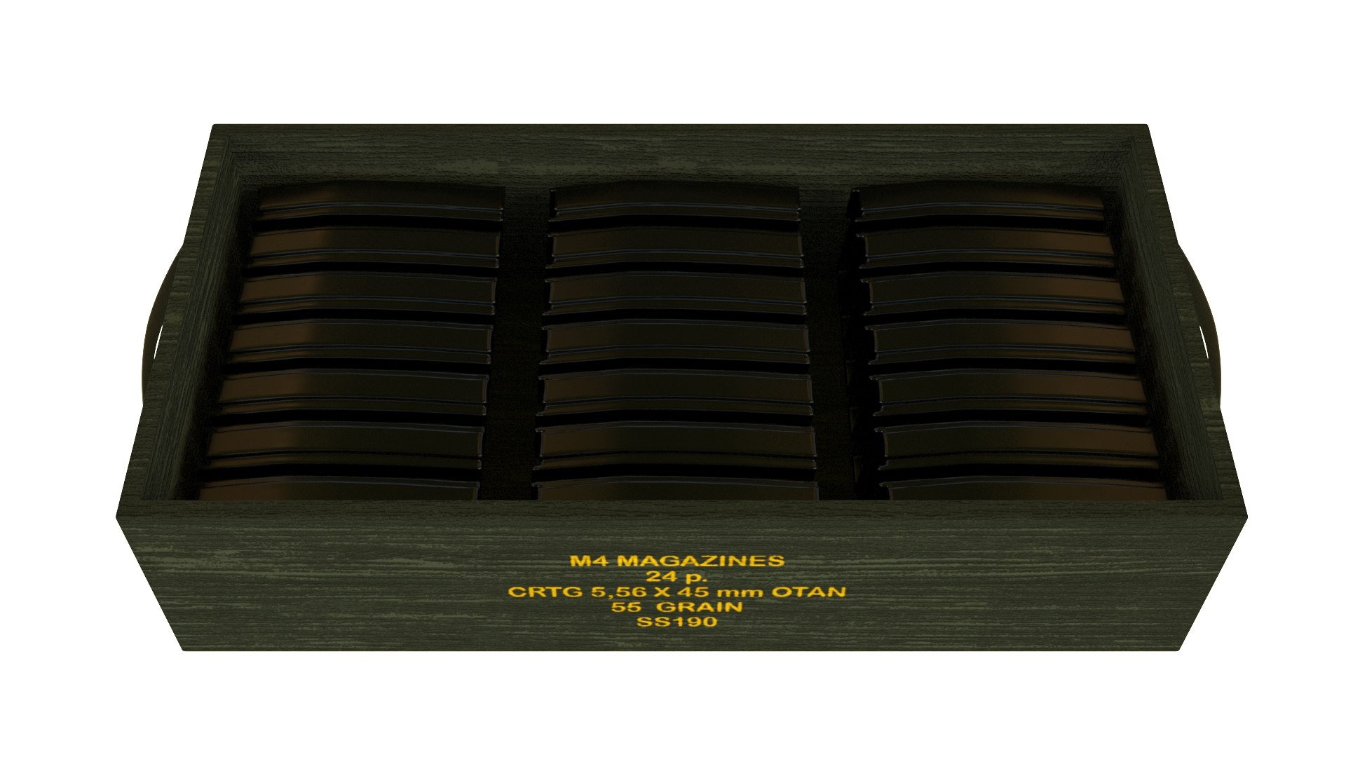 3D Model M4 Magazines Transport Wood Box - TurboSquid 2000527