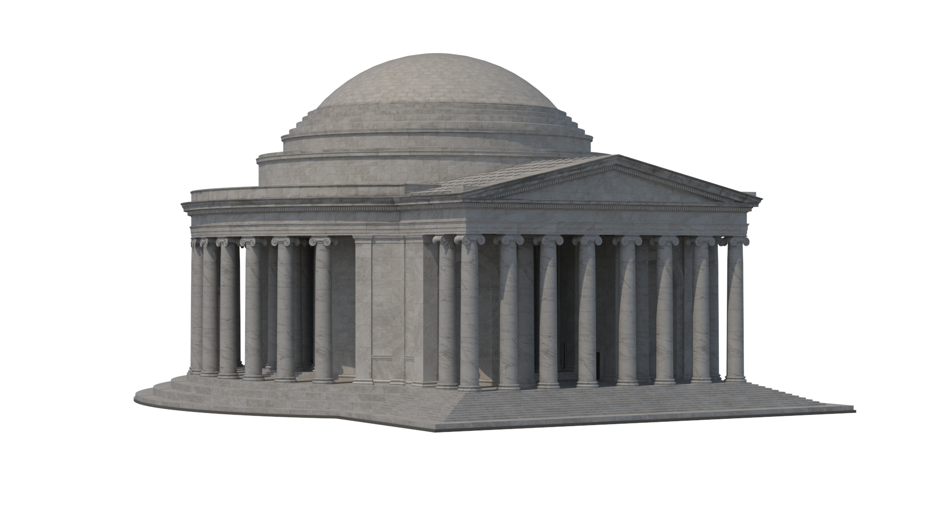 3D Model Neoclassical Rotunda Building - TurboSquid 2325103