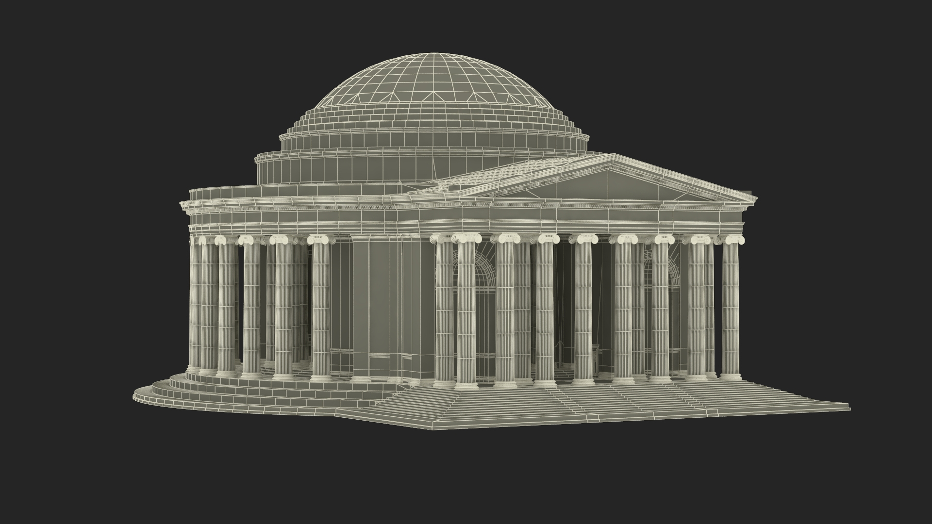 3D Model Neoclassical Rotunda Building - TurboSquid 2325103
