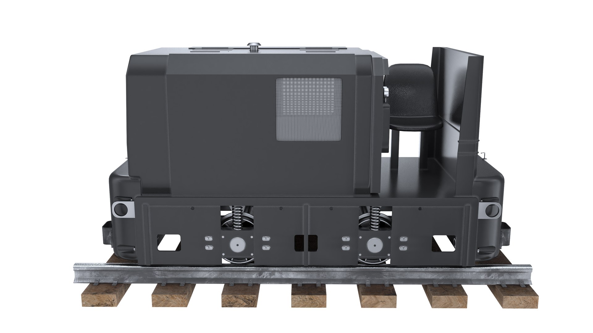 3D Mining Locomotive On Railway Section - TurboSquid 2327995