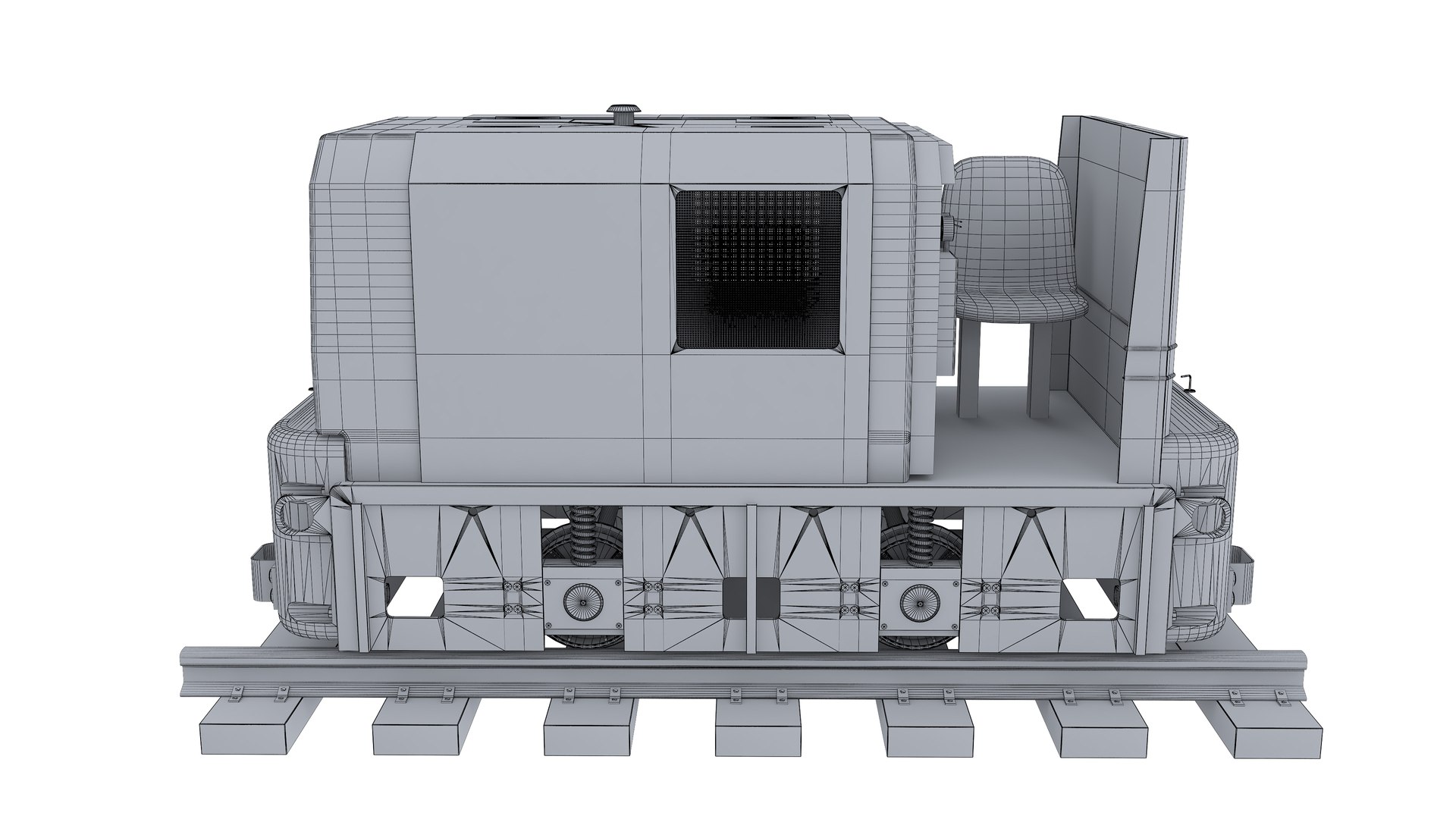 3D Mining Locomotive On Railway Section - TurboSquid 2327995