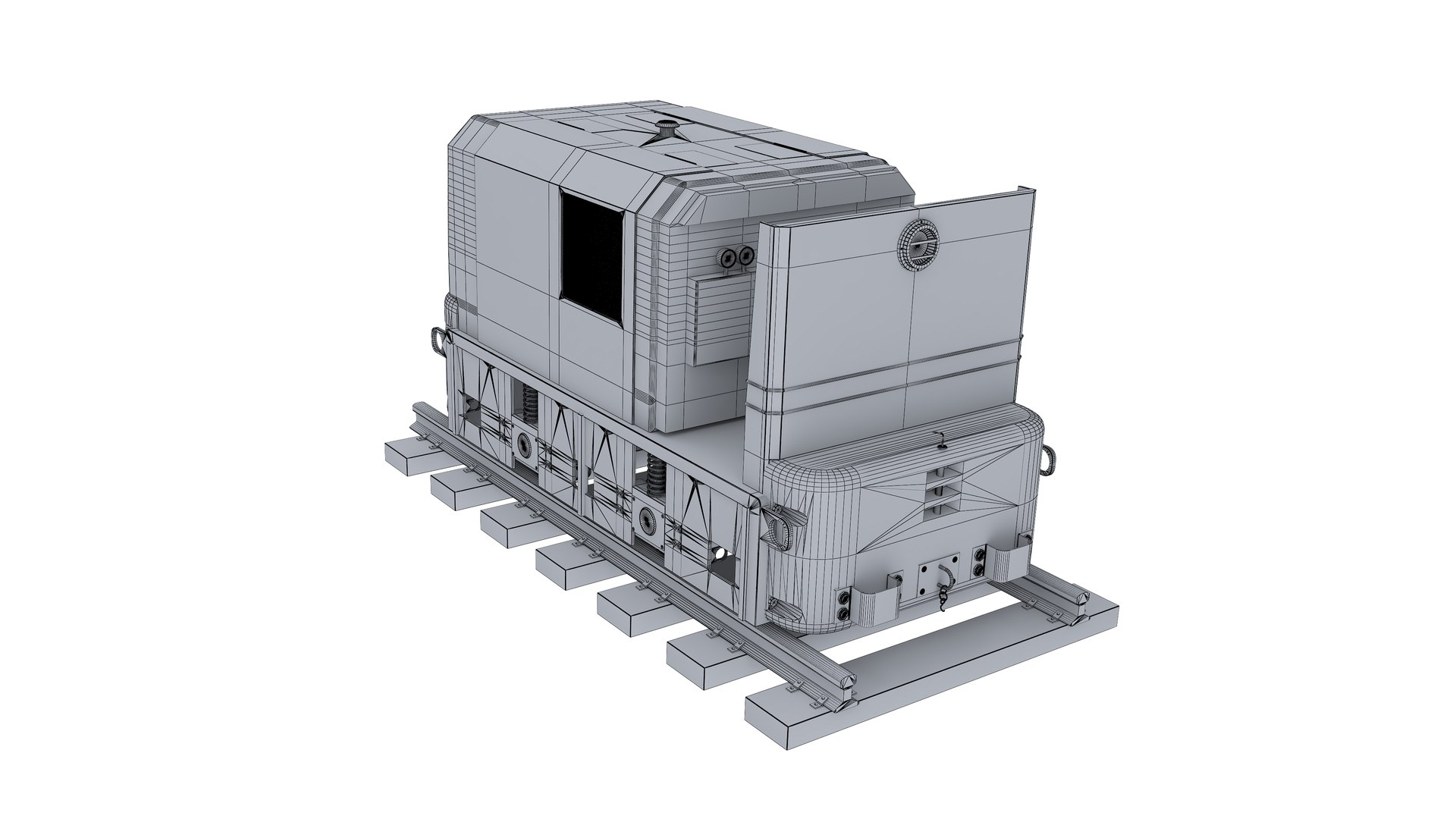 3D Mining Locomotive On Railway Section - TurboSquid 2327995