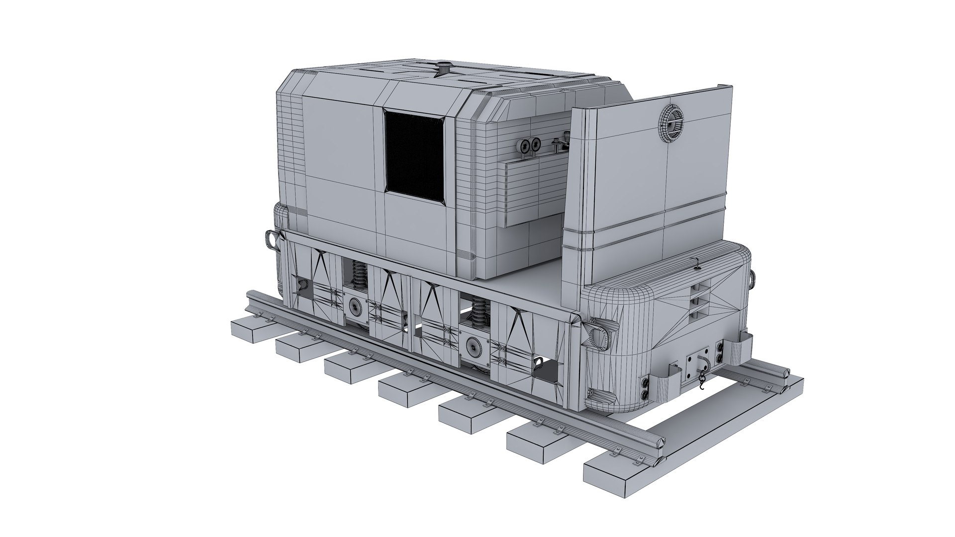 3D Mining Locomotive On Railway Section - TurboSquid 2327995