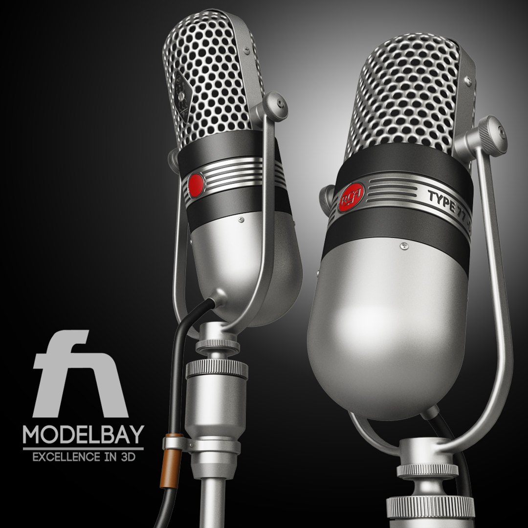 retro microphones shure 55sh 3d model