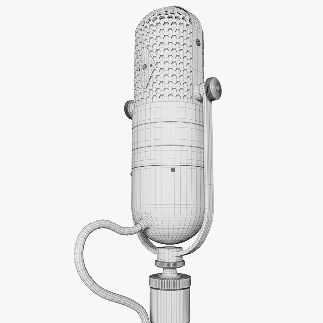 retro microphones shure 55sh 3d model