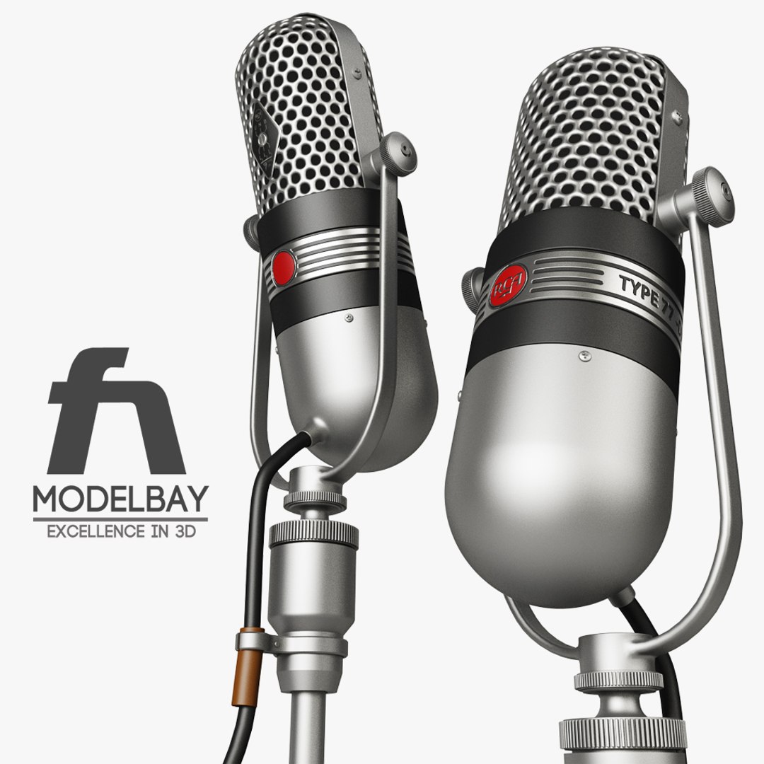 retro microphones shure 55sh 3d model