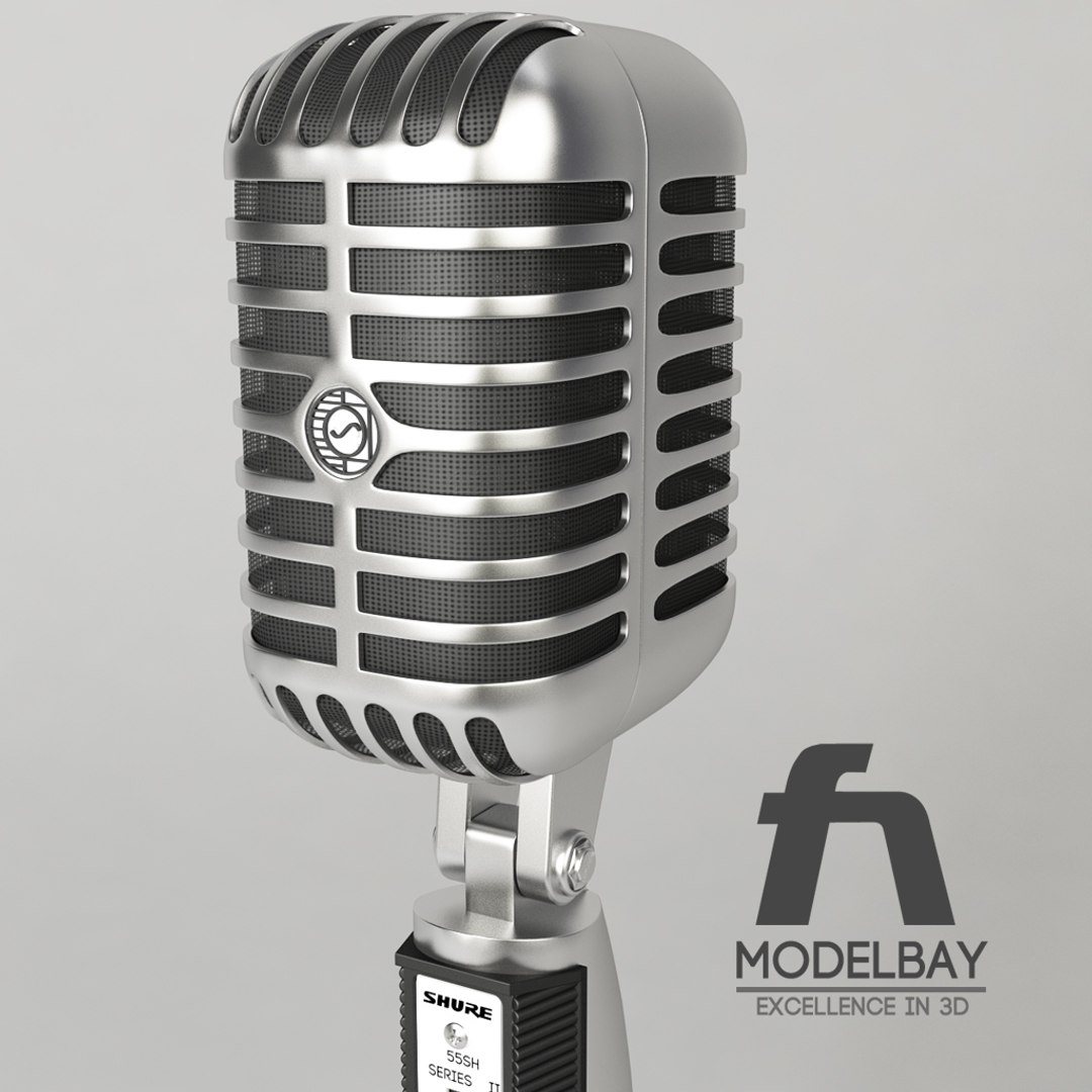 retro microphones shure 55sh 3d model
