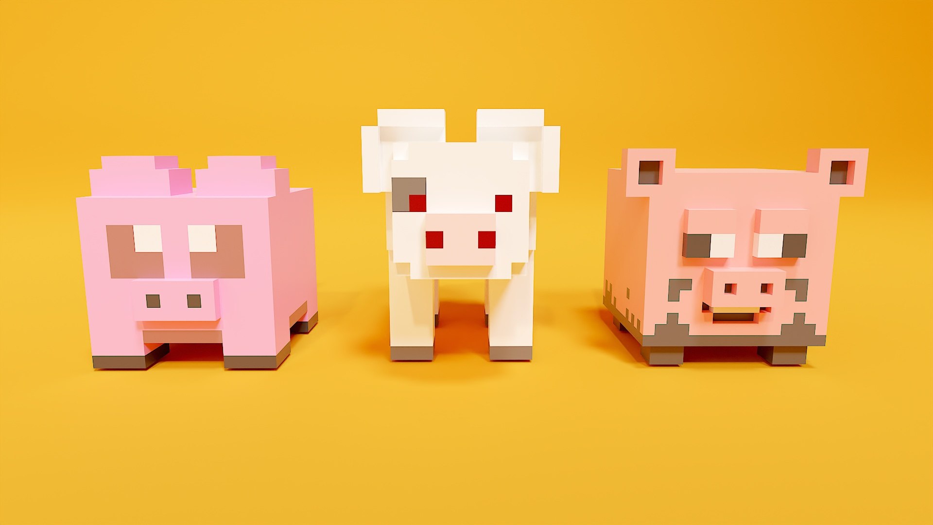 Pig Voxel Art Pack 3d Model 3D Model - TurboSquid 2182619