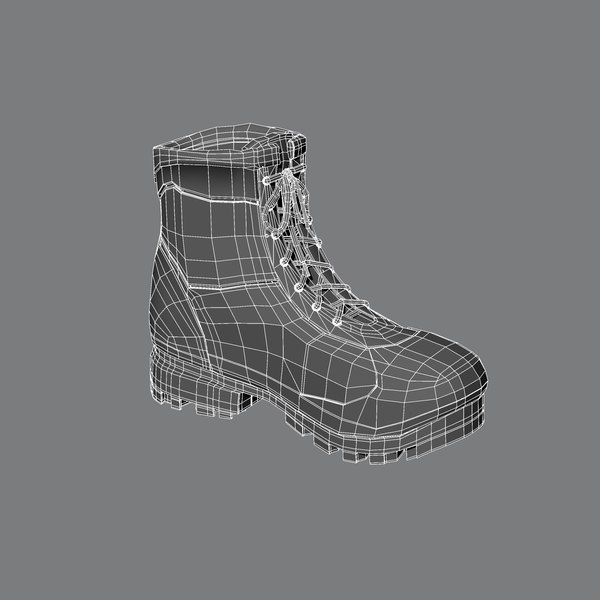 military boot 3d obj