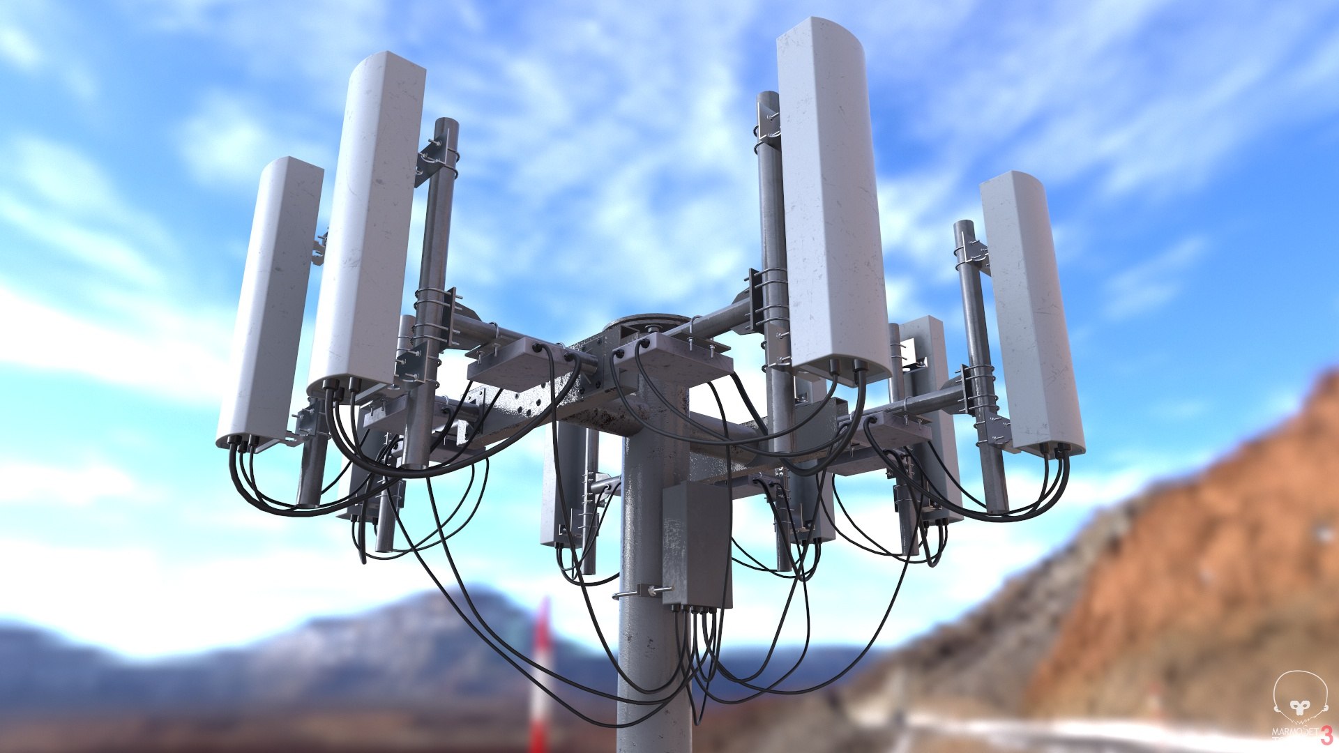 Pbr cell site antenna model - TurboSquid 1600303