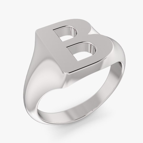 modelo 3d Alphabet Signet Ring B - TurboSquid 2082364