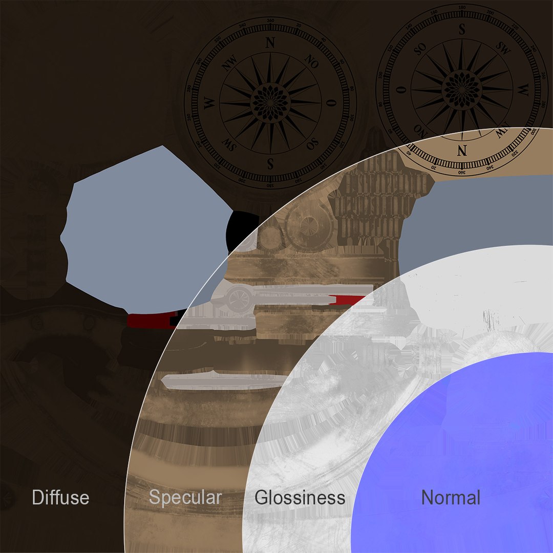 Compass 8K PBR Textures 3D Model - TurboSquid 1932193