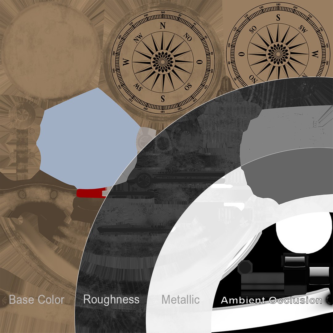 Compass 8K PBR Textures 3D Model - TurboSquid 1932193