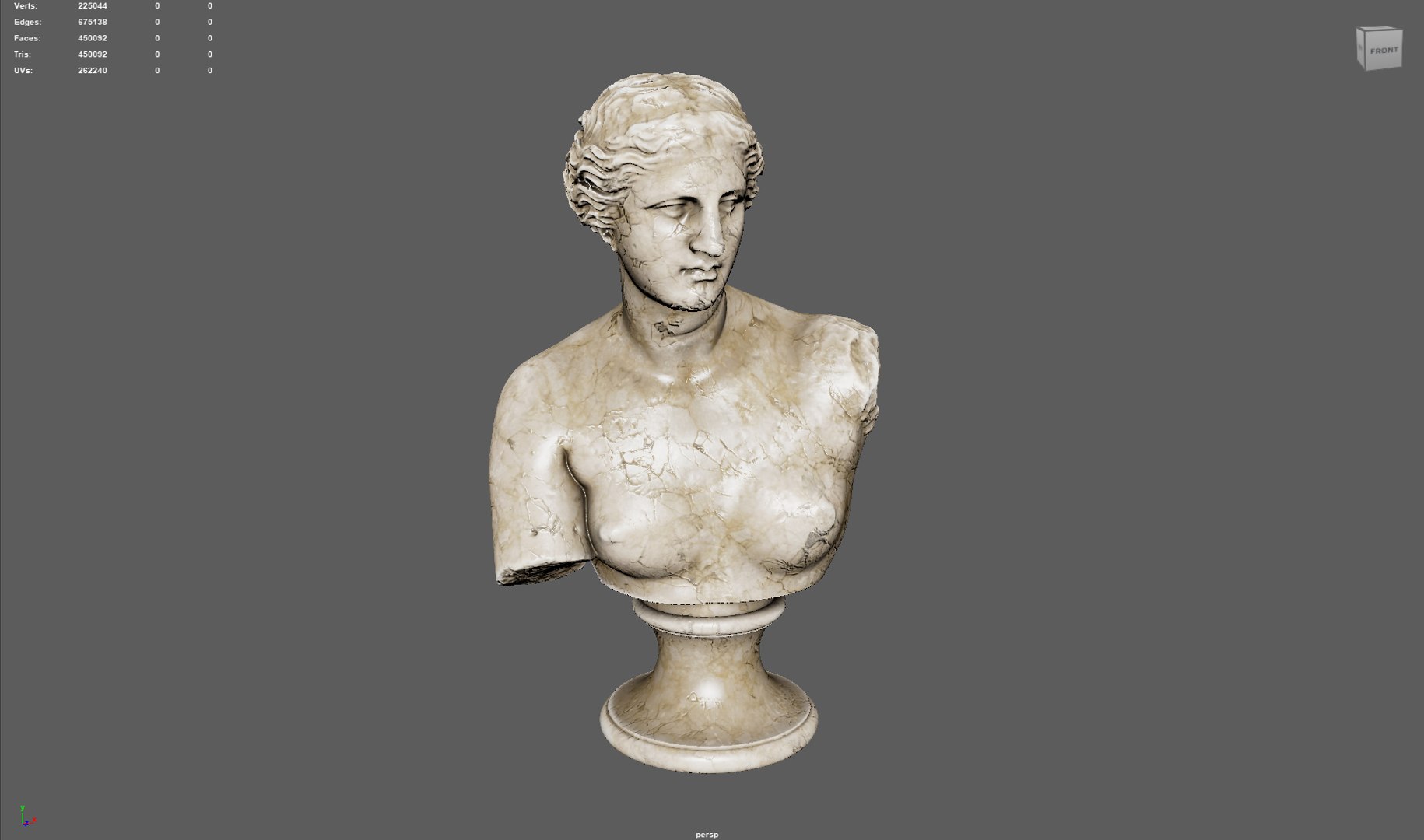 Venus De Milo Bust Classical Marble Sculpture 3D Model - TurboSquid 2392683