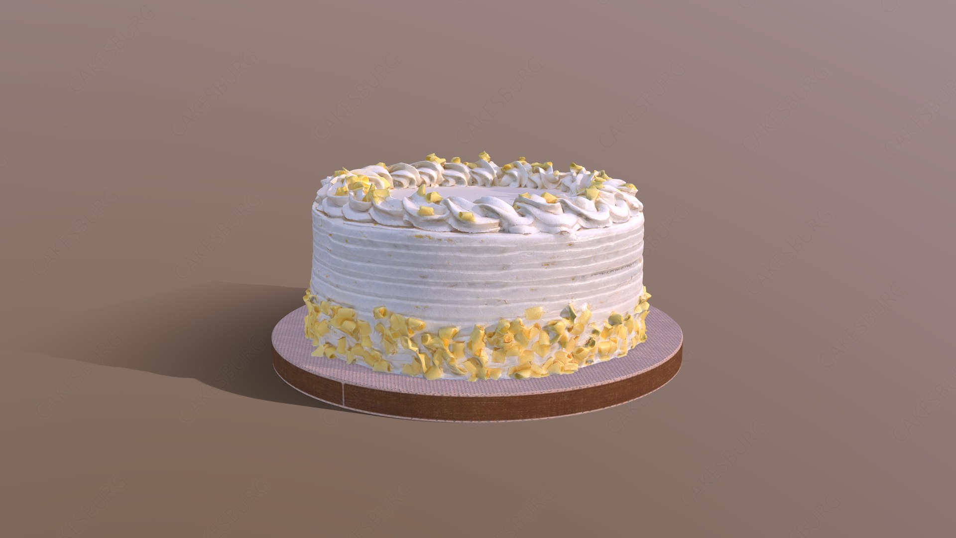 3D Lemon Drizzle Cake Model - TurboSquid 1969175