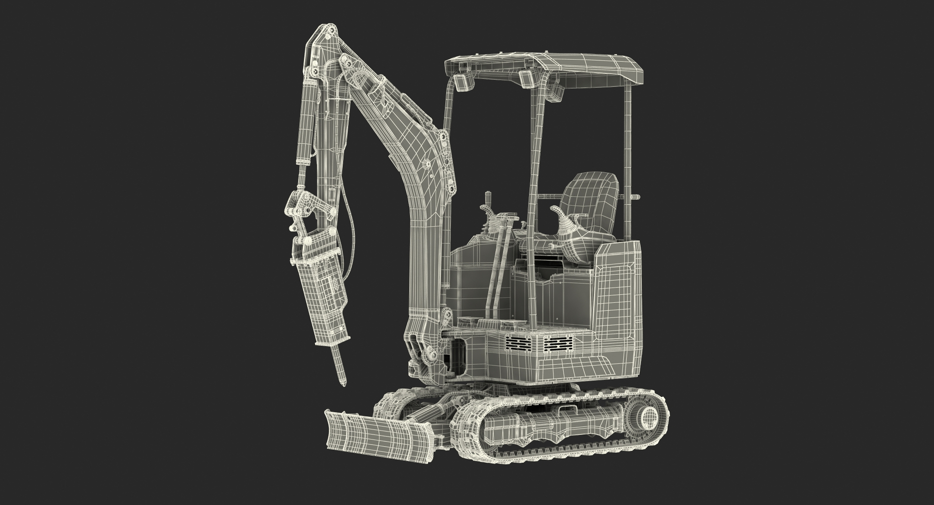 3D Mini Excavator Breaker Dirty Model - TurboSquid 1380932