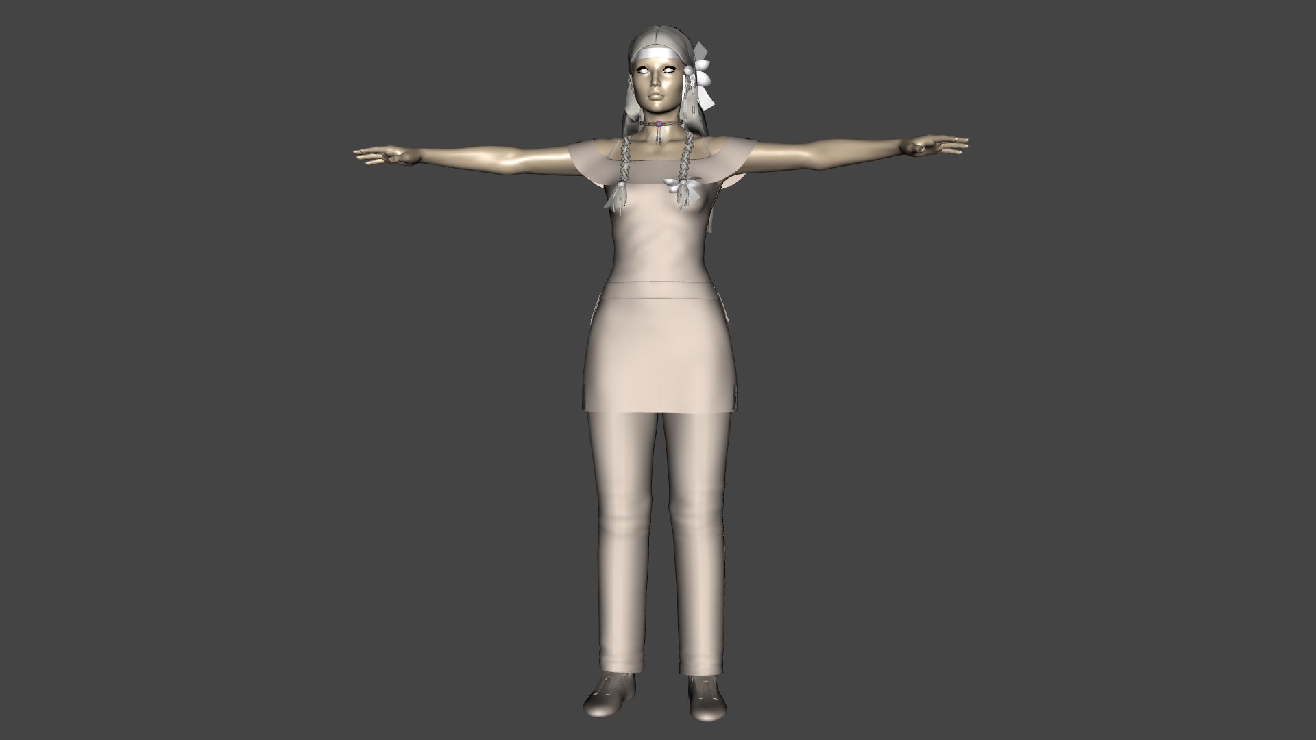 3D Model Native American Girl - Squaw Rigged Animated Low-poly 3D Model ...