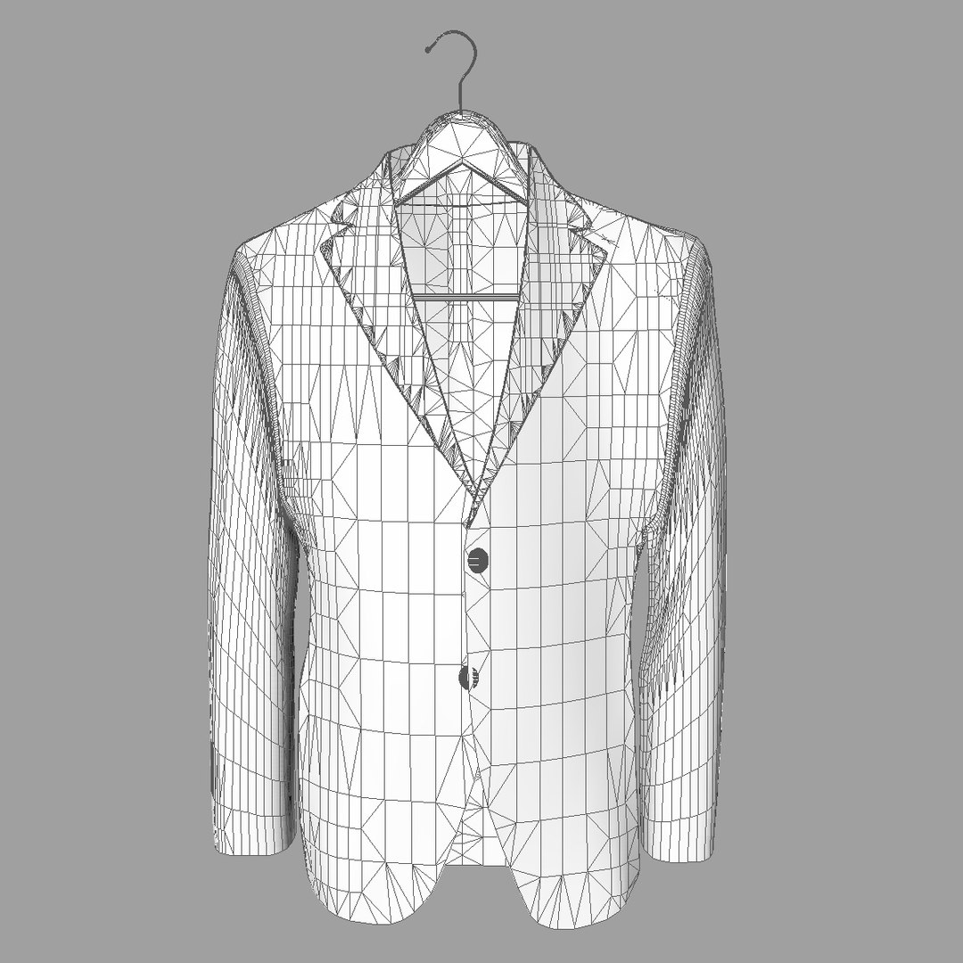 Blue Male Blazer Jacket 3d Model