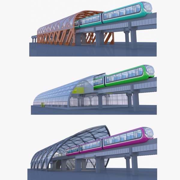 3D модель Monorail stations 2023 big collection - TurboSquid 2066688