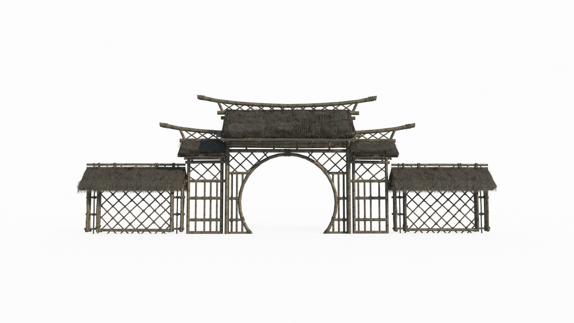 Asian Ancient Architecture Thatched Gate 3D Model - TurboSquid 2128721
