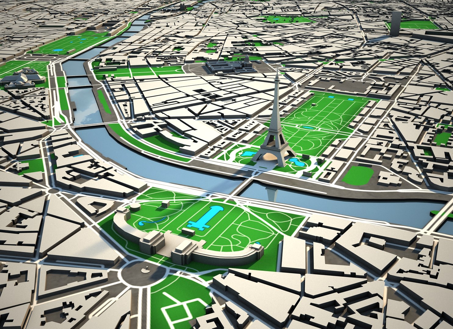 Paris Skyline 3d Model