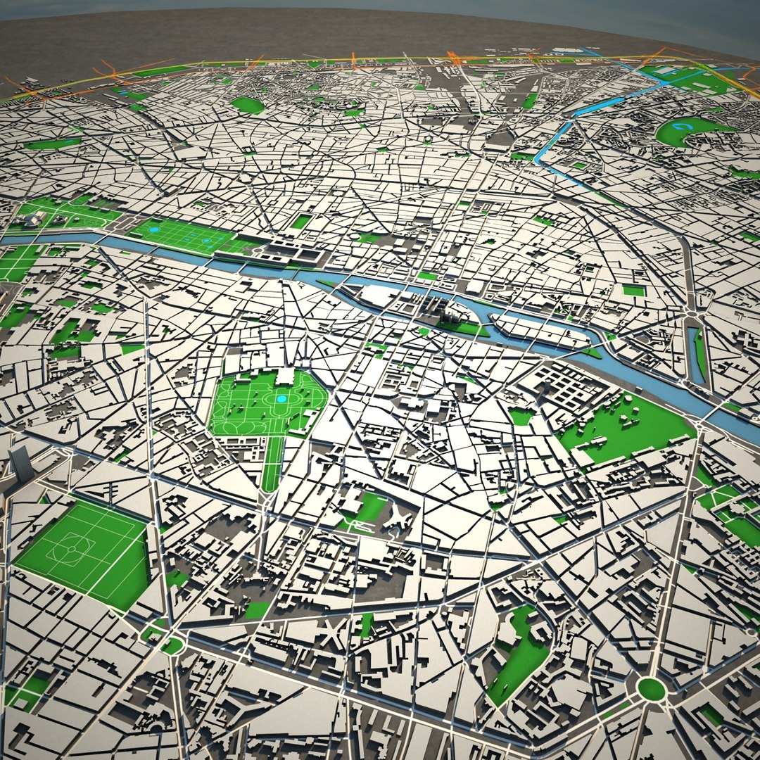 Paris Skyline 3d Model