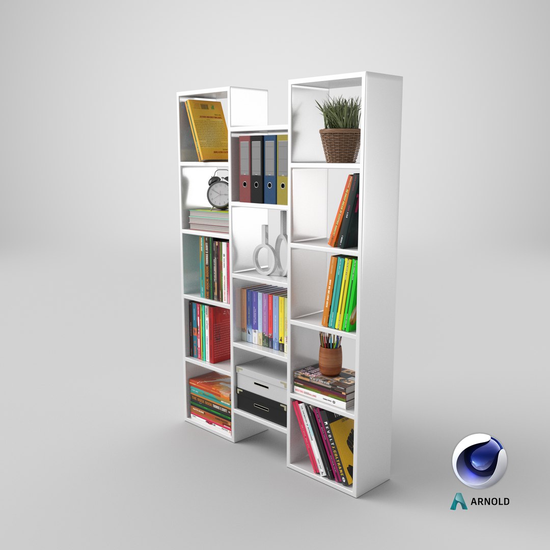3D Real Modern Books Case Model - TurboSquid 1589217