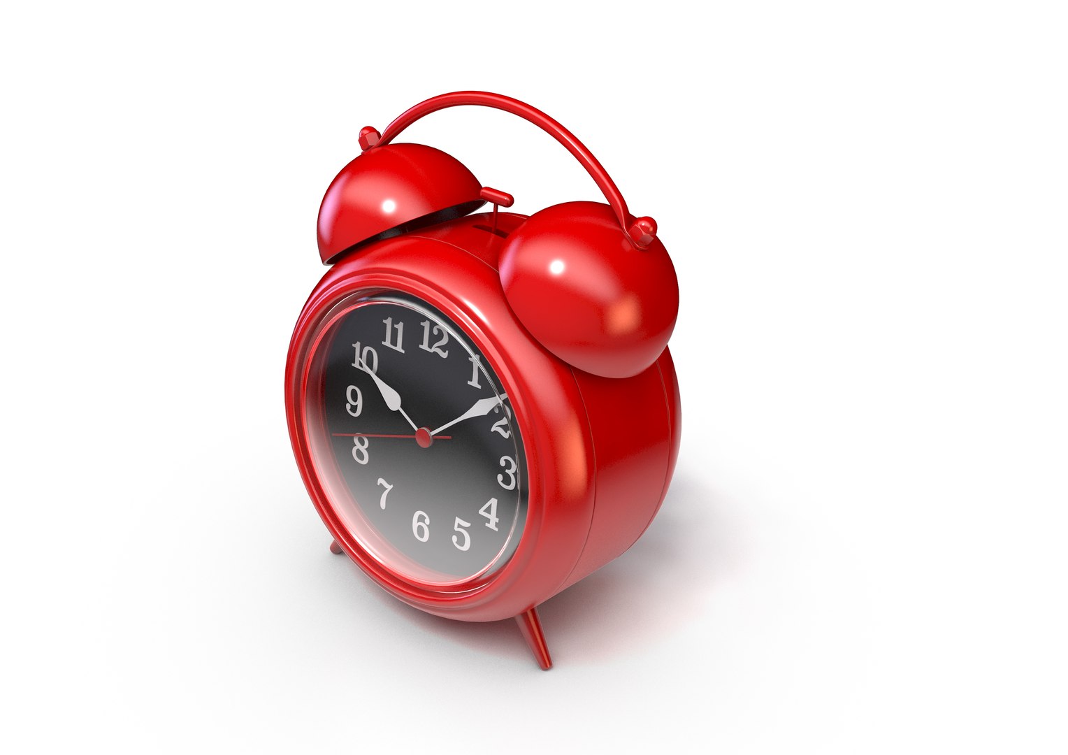 Old red vintage alarm clock model - TurboSquid 1561901