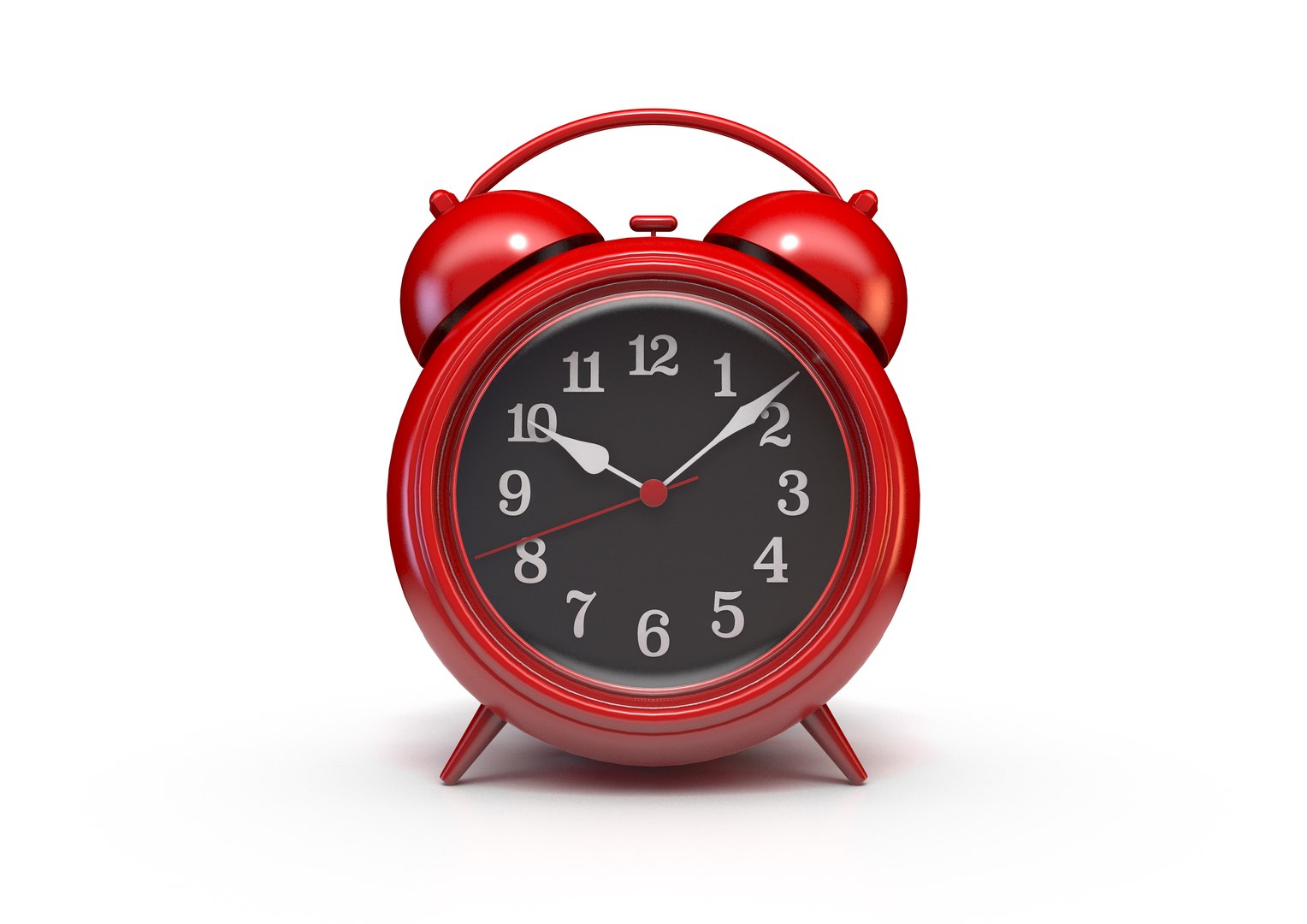 Old red vintage alarm clock model - TurboSquid 1561901