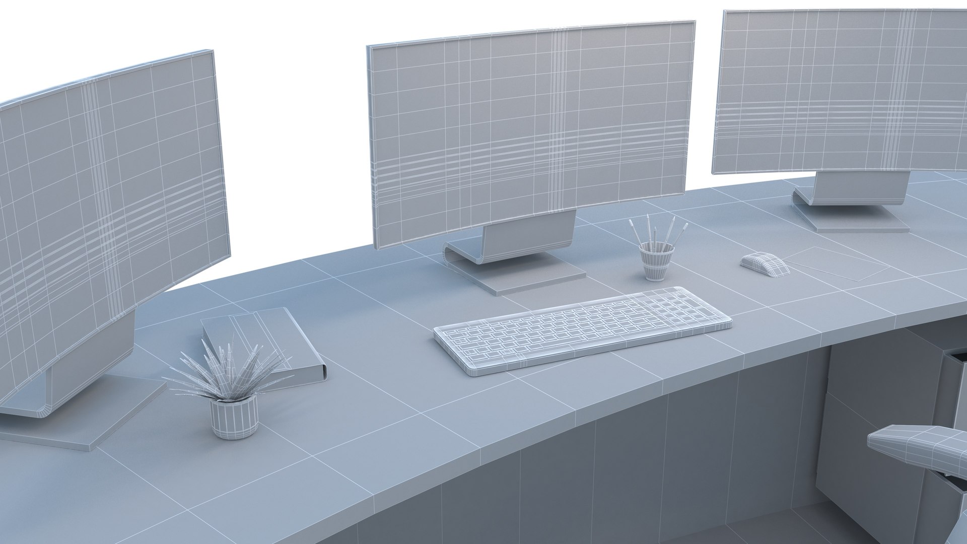 3D Office Desk Model - TurboSquid 1942440