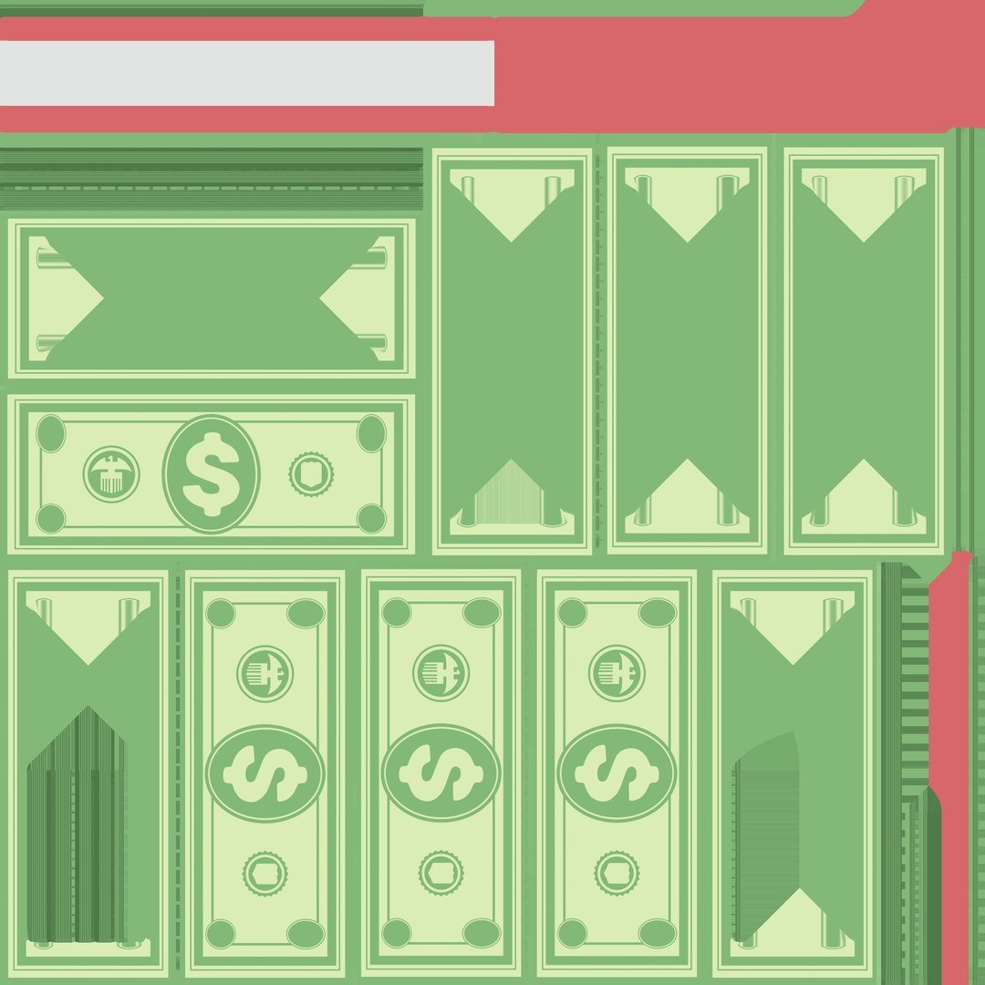 3D Model Cash Coins And Gold Bars - TurboSquid 2352549