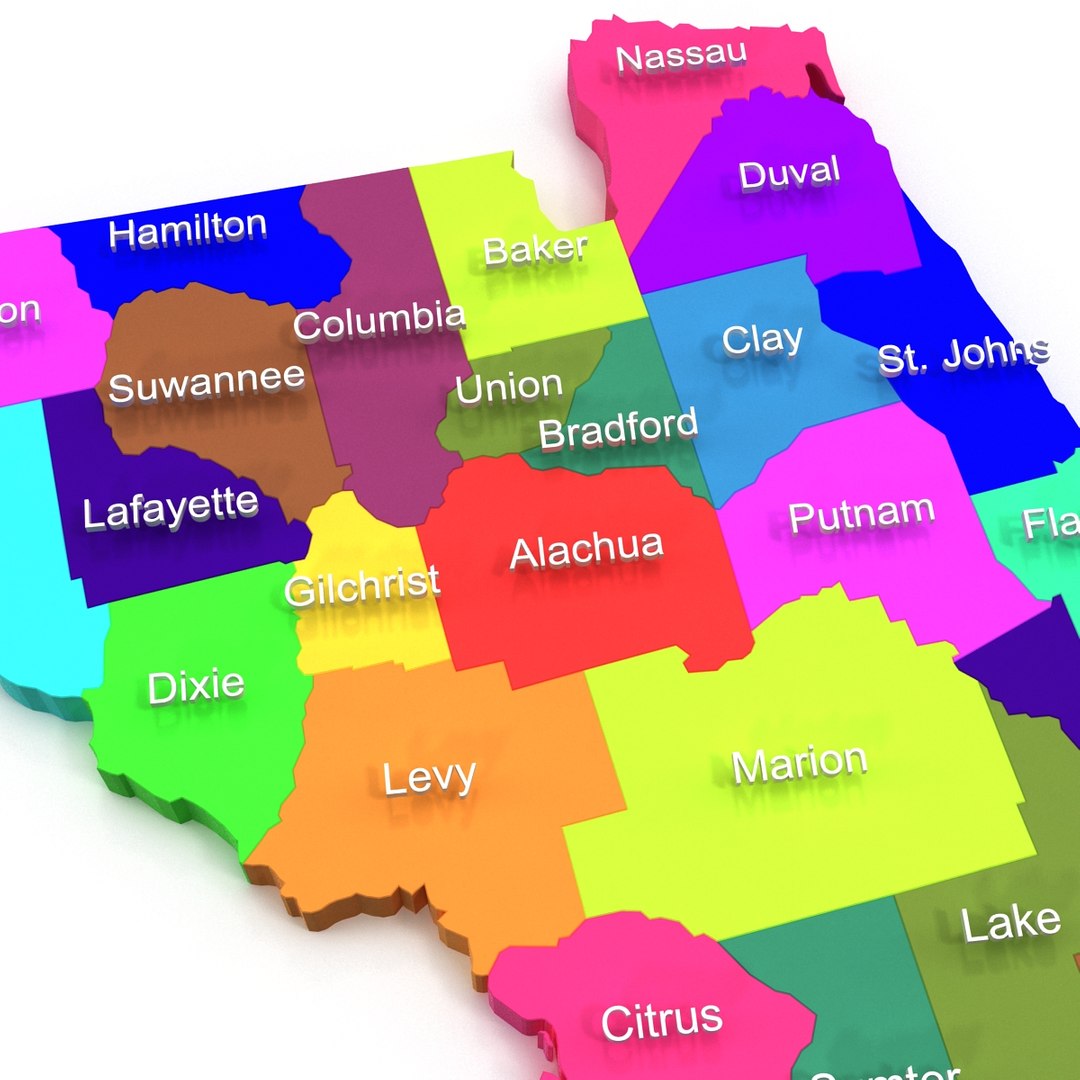 3d Florida Counties Model