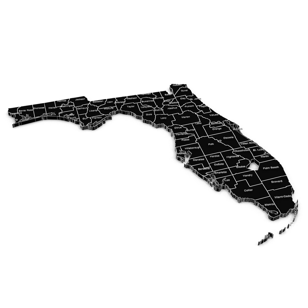 3d Florida Counties Model