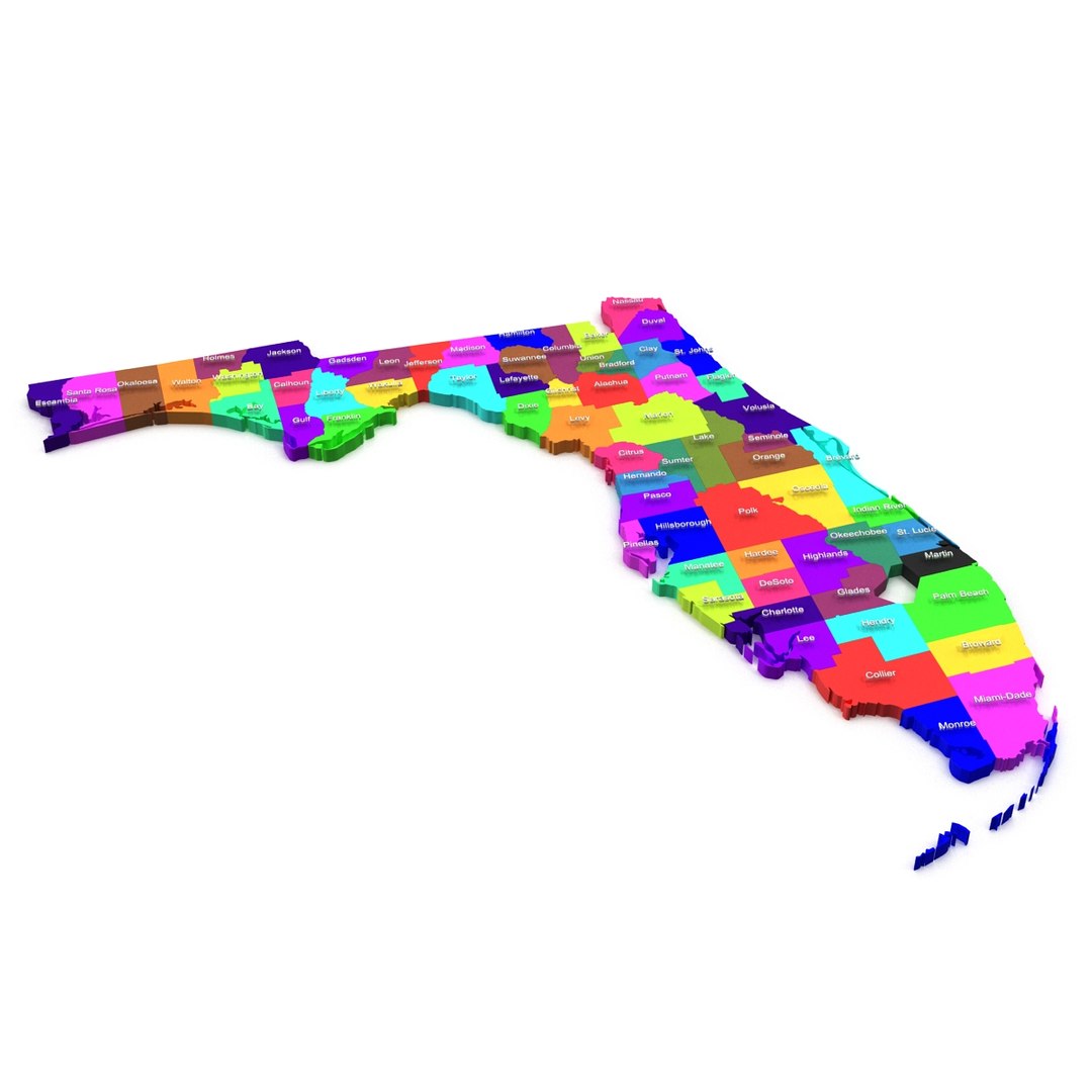 3d Florida Counties Model