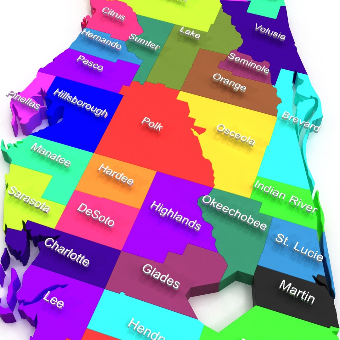 3d Florida Counties Model