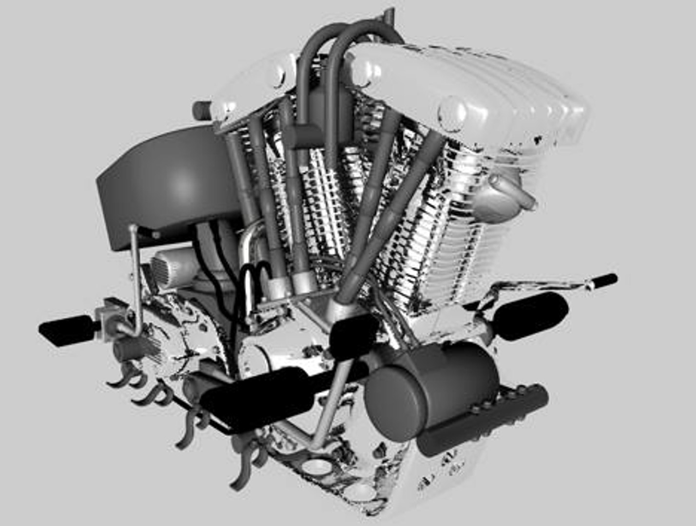 Motorbike Engine 3d Model