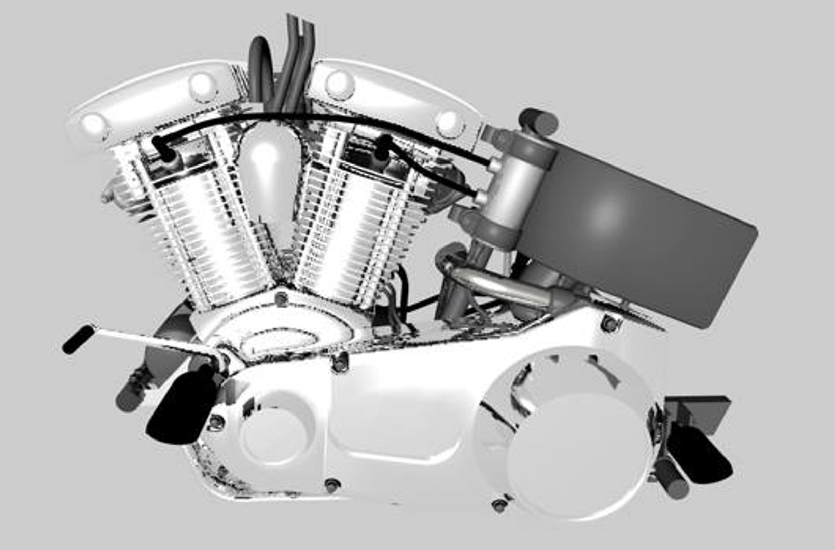 Motorbike Engine 3d Model