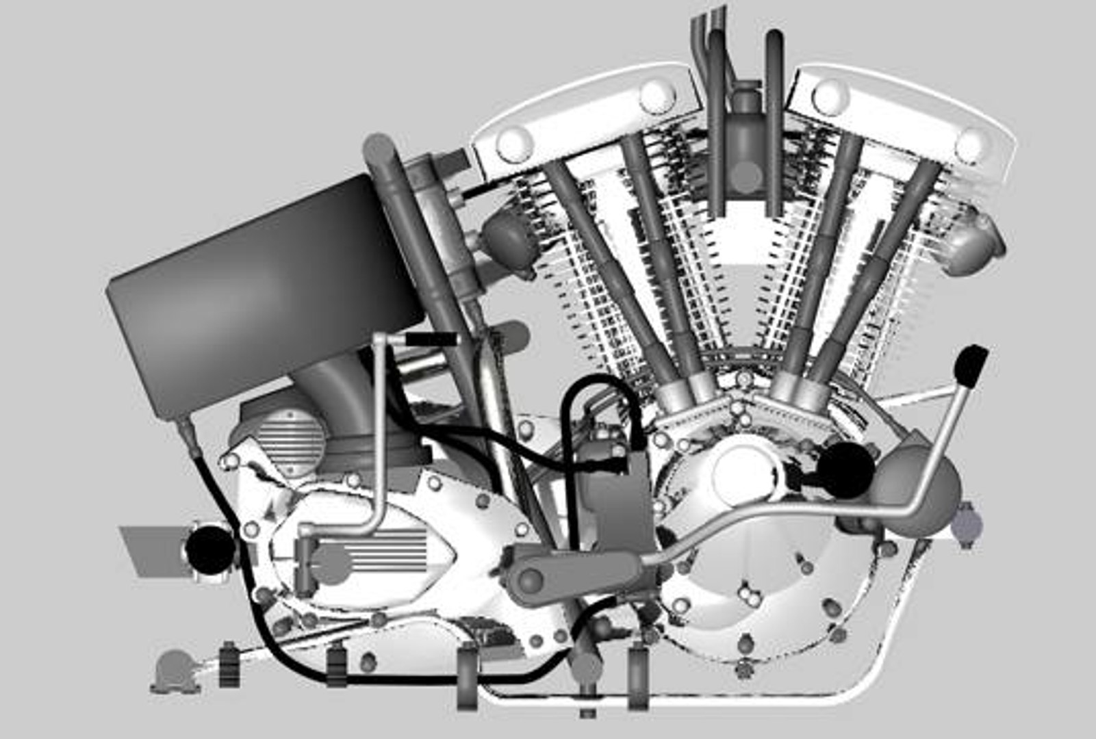 Motorbike Engine 3d Model