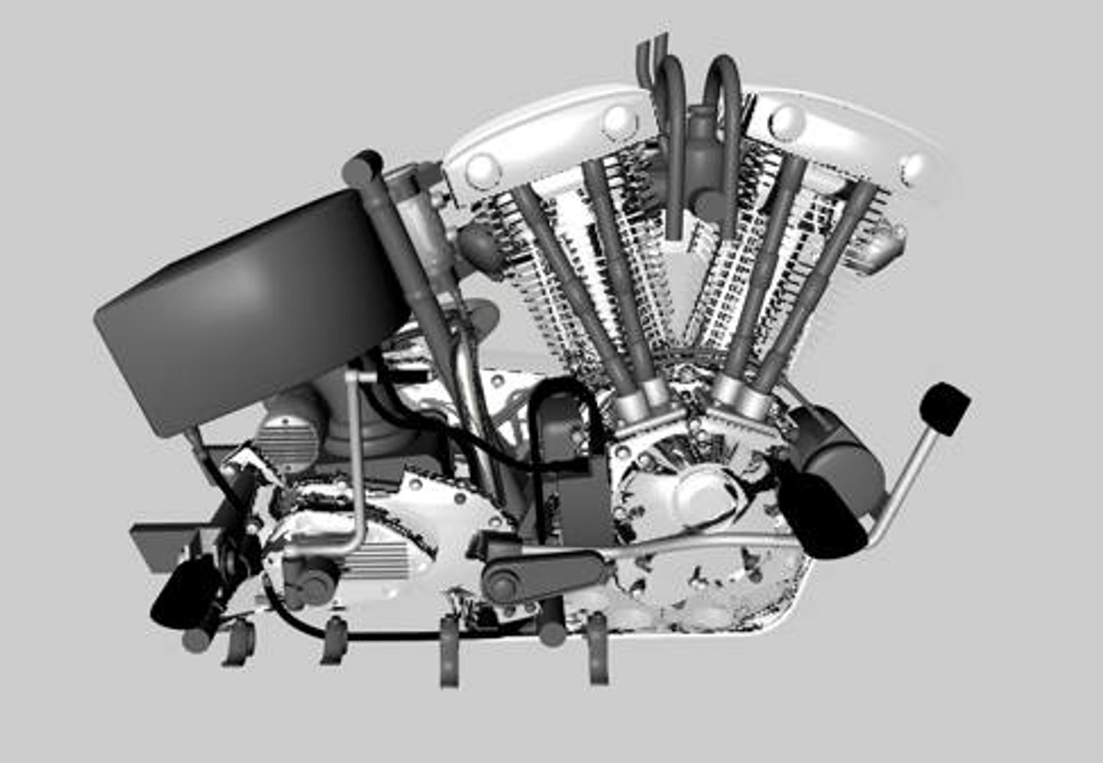 Motorbike Engine 3d Model