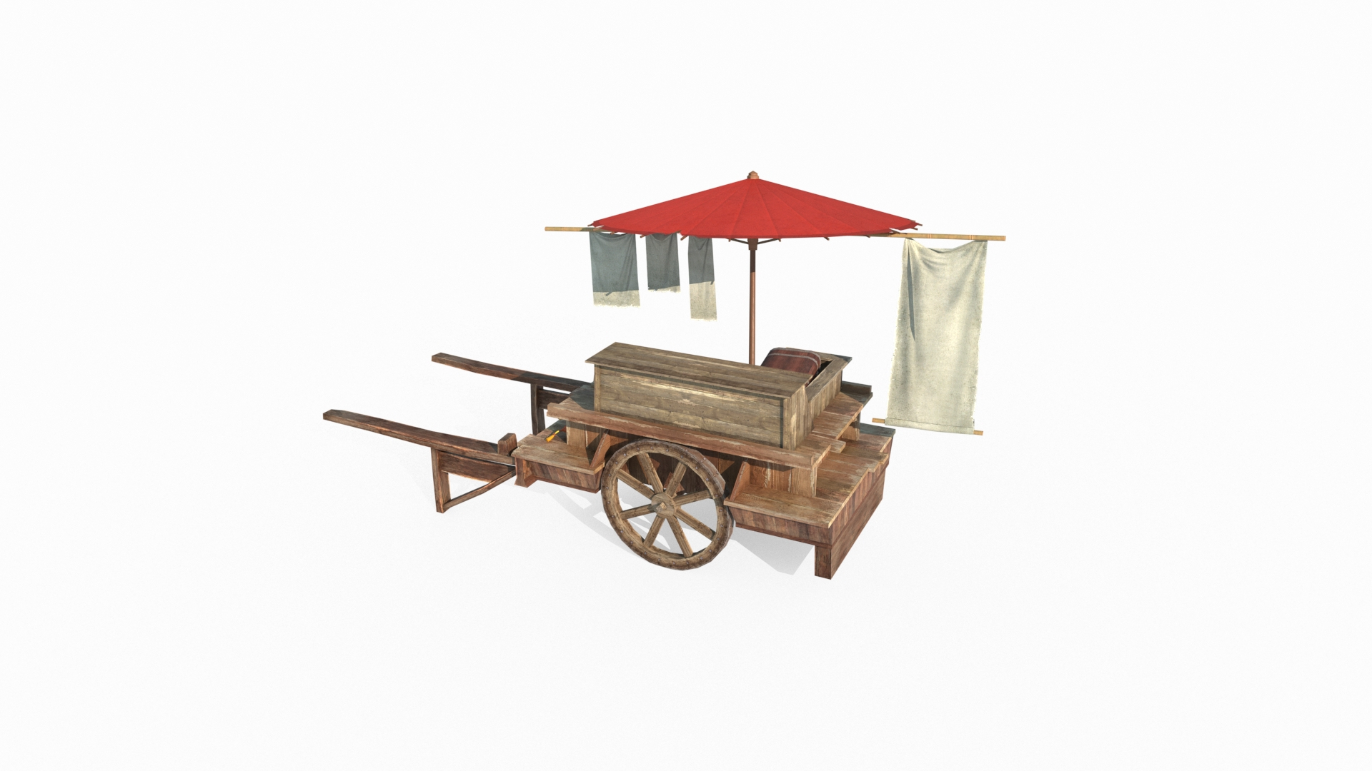 3D Cart Stand On The Street - TurboSquid 2109438