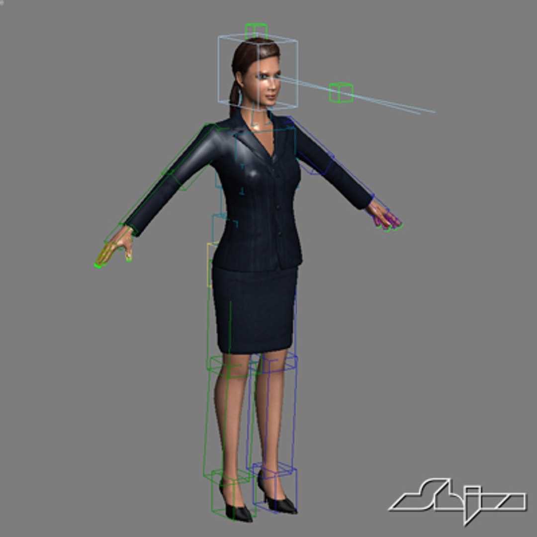 Female Character Office Woman 3d Model