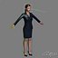 female character office woman 3d model